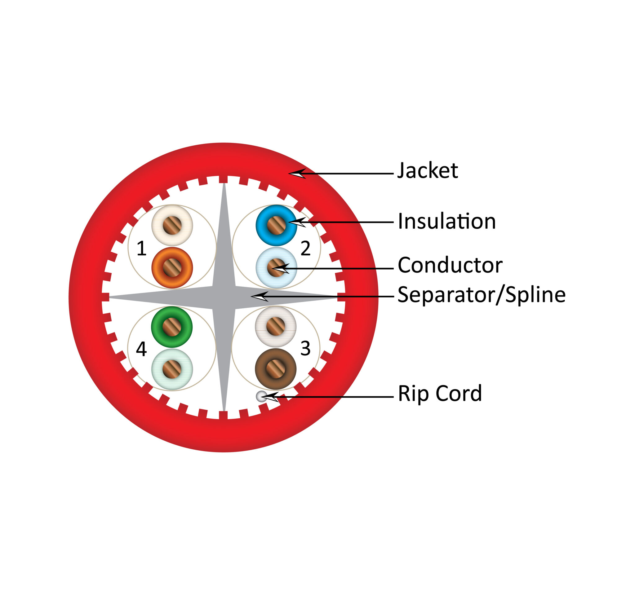 065-300s Series CAT6A Plenum Cable | UL | PoE+ | 1000 ft