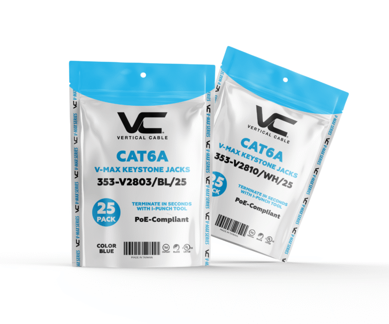 353 Series - CAT6A V-Max Keystone Jacks | Vertical Cable